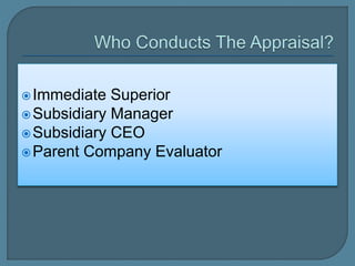 Performance management of international employees | PPTX