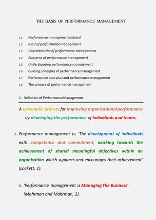 Performance management presentation | DOCX