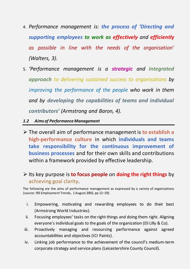 Performance management presentation | DOCX