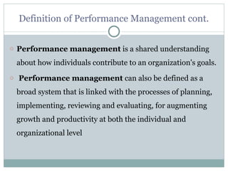 Human Resource Management Topic PERFORMANCE MANAGEMENT Presentation ...