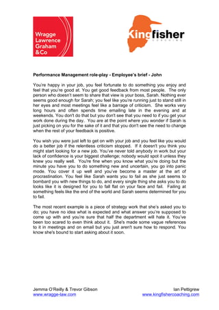 Performance management role plays | PDF