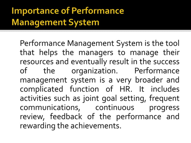 Performance management system | PPTX