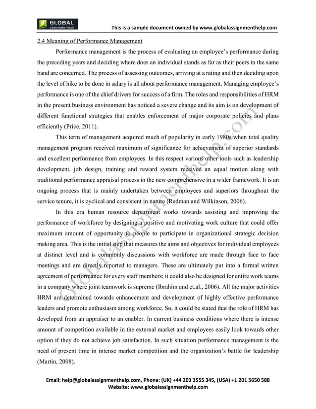 Performance Management System in Bank Assignment Sample | PDF