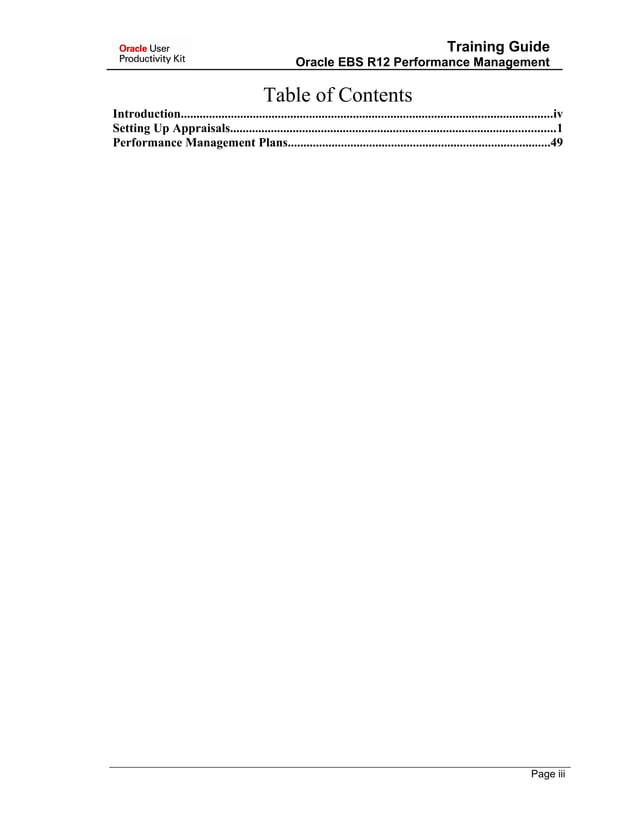 Training Guide Oracle EBS R12 Performance Management | DOC | Human Resources | Business