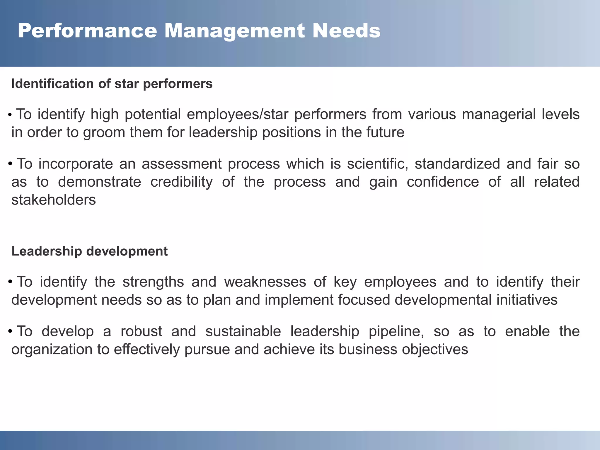 PERFORMANCE MANAGEMENT using Competency Assessment Technique and 360 ...