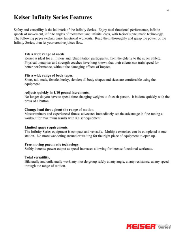 Keiser Performance Manual | PDF