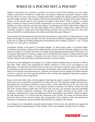 Keiser Performance Manual | PDF