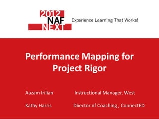 Performance mapping for Project Rigor | PPT