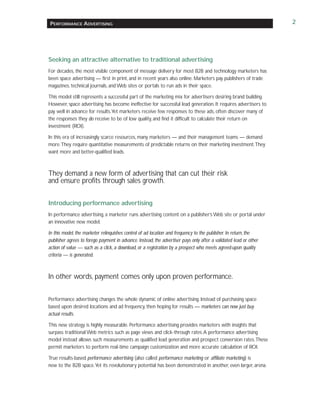 HOW B2B MARKETERS CAN BENEFIT FROM A NEW PERFORMANCE-BASED | PDF