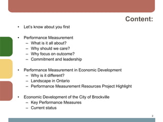Performance Measurement Resources for Economic Development | PPT