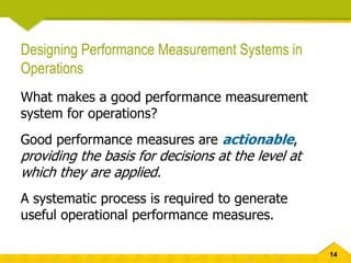 The Performance Measurement in Operations | PPT