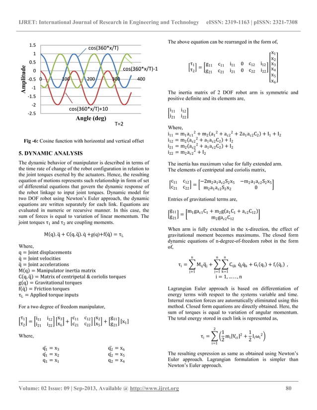 Performance Measurement And Dynamic Analysis Of Two Dof Robotic Arm Manipulator Pdf