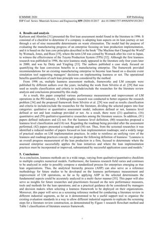 Performance Measurement and Improvement of Lean Manufacturing ...