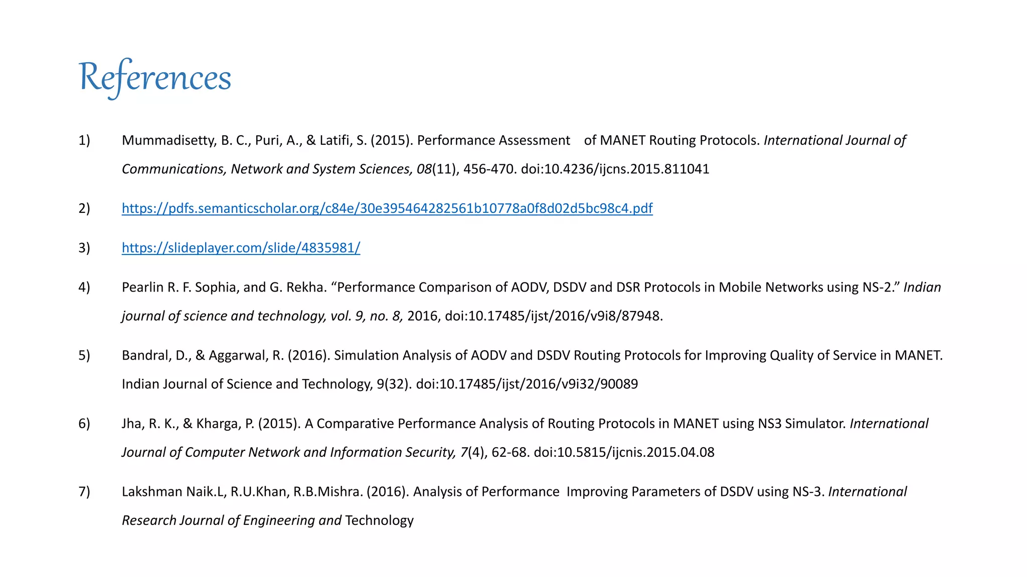 Performance Measurement Dsdv Routing Protocol In Manet 043369 Ppt