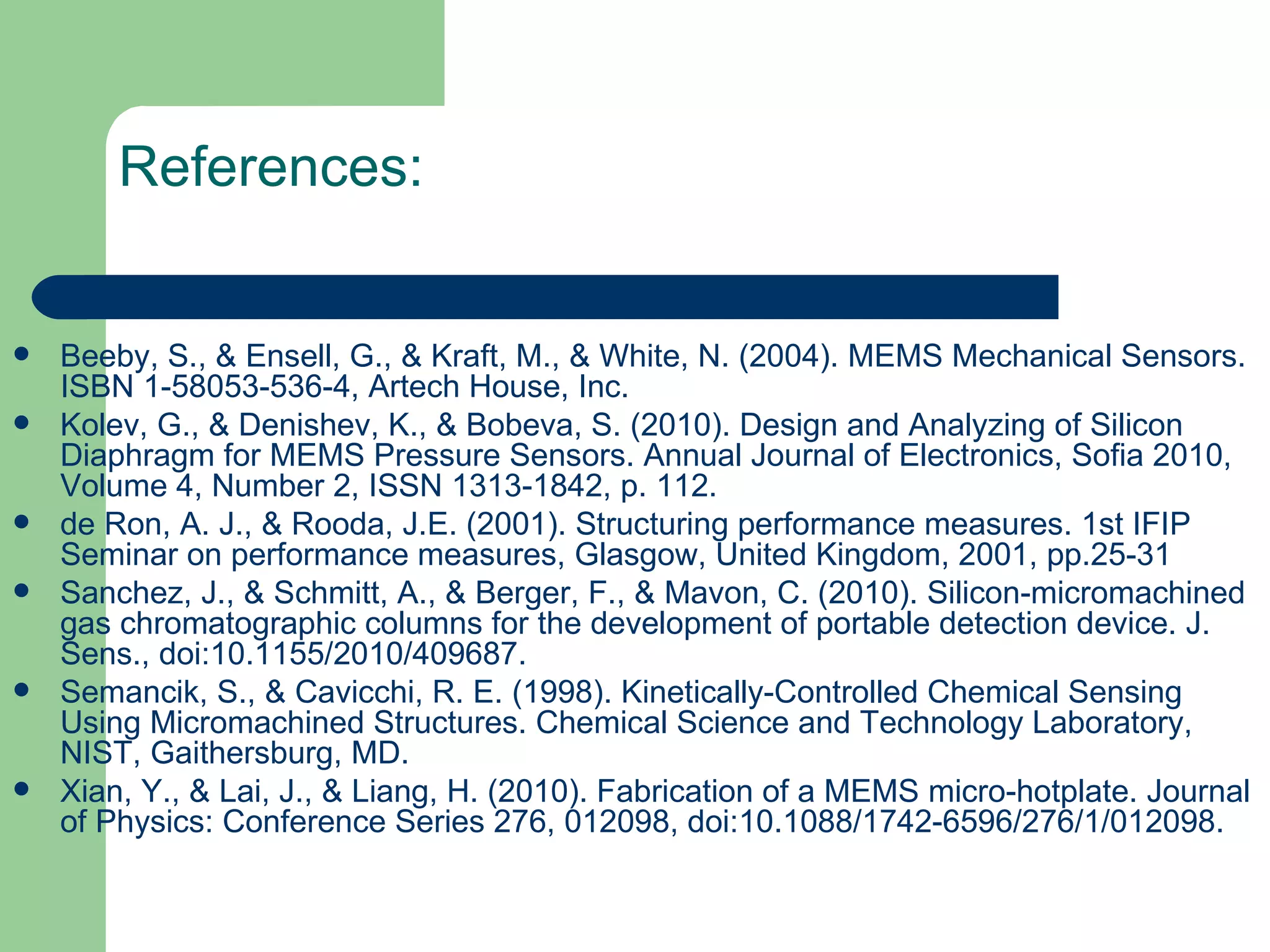 Performance Measurement Of Mems Elements Ppt Physics Science