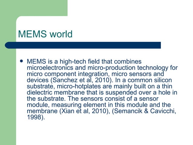 Performance Measurement of MEMS Elements | PPT | Physics | Science