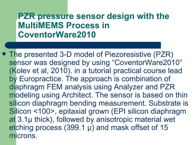 Performance Measurement of MEMS Elements | PPT | Physics | Science