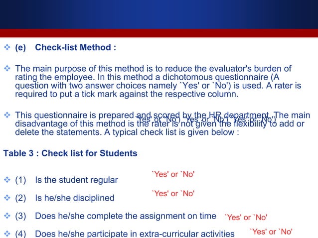 Performance measurement techniques