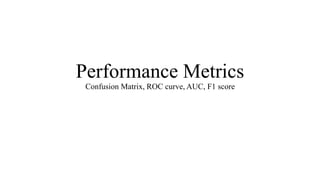Machine Learning Performance metrics for classification | PDF