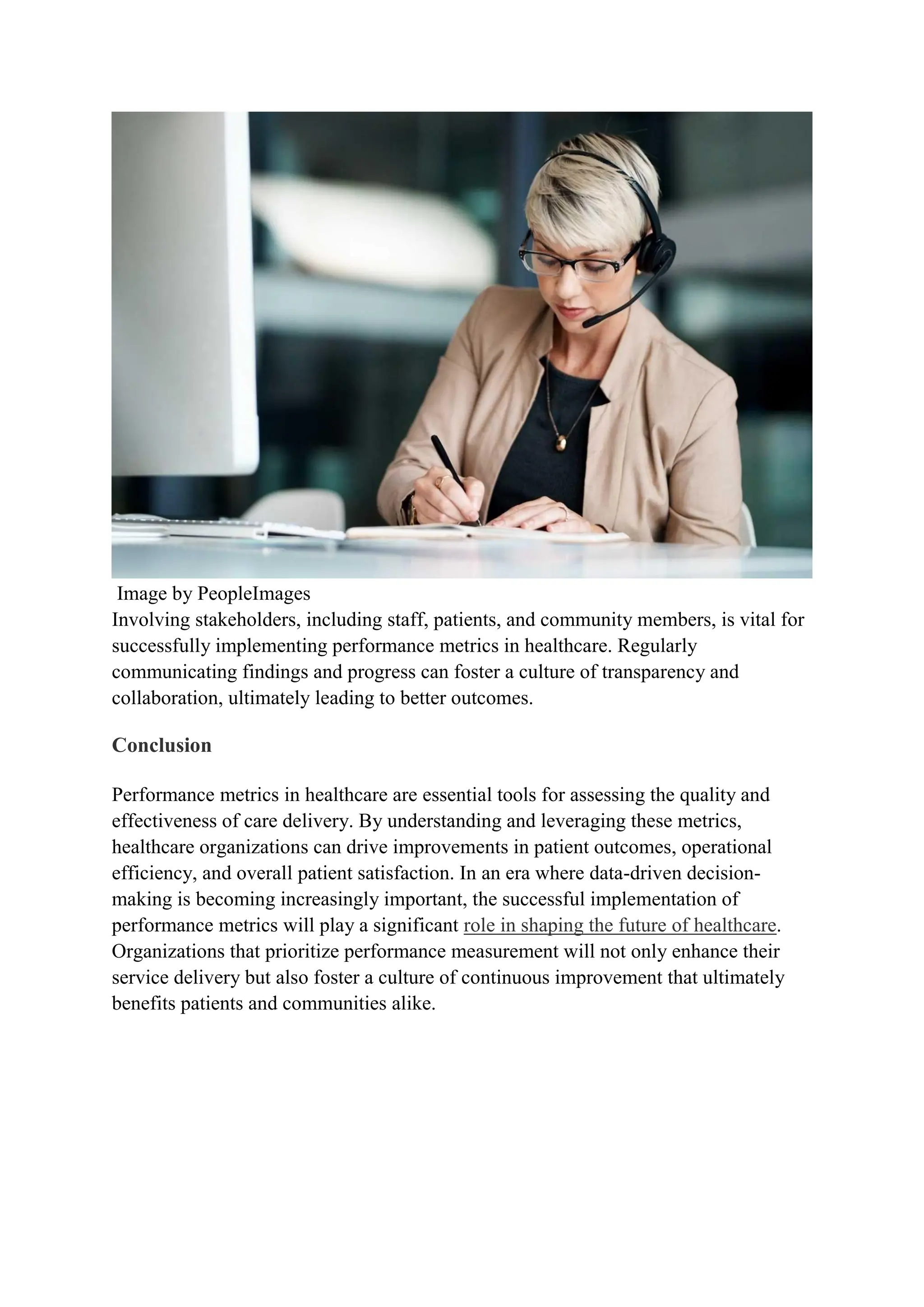 3 Types of Performance Metrics in Healthcare | Visionary CIOs | PDF