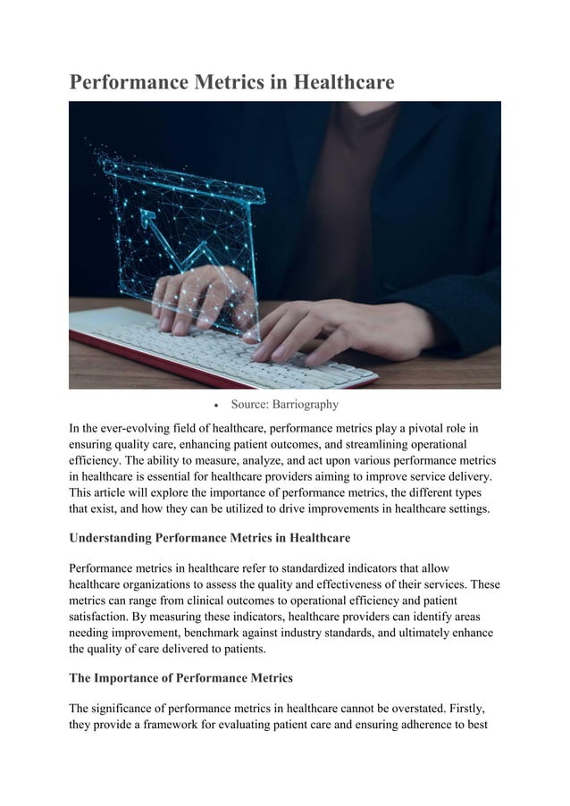 3 Types of Performance Metrics in Healthcare | Visionary CIOs | PDF