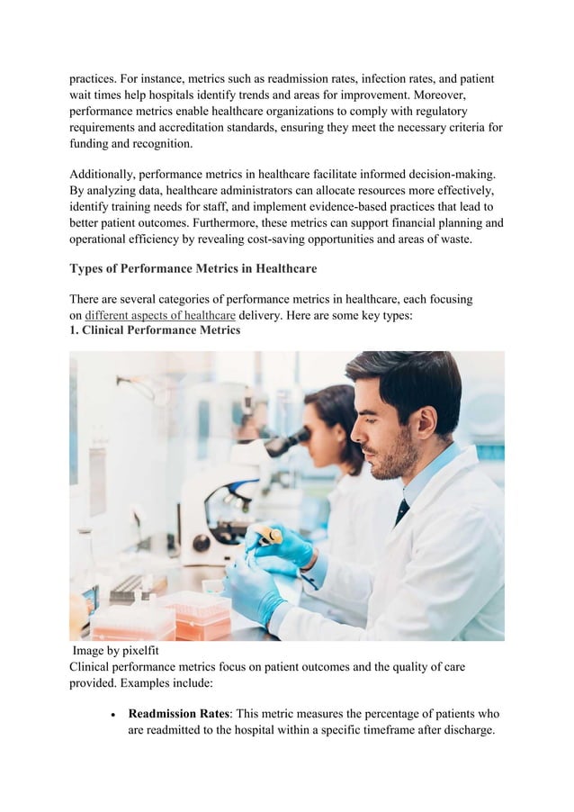 3 Types of Performance Metrics in Healthcare | Visionary CIOs | PDF