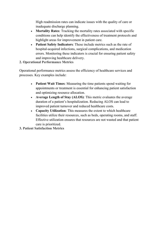 3 Types of Performance Metrics in Healthcare | Visionary CIOs | PDF