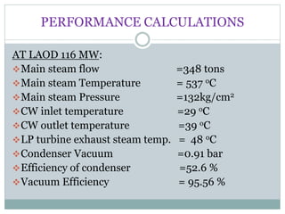 Performance of condenser and effect of vacuum in 120MW thermal power ...