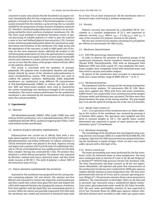 Performance of aromatic polyamide RO membranes synthesized by ...