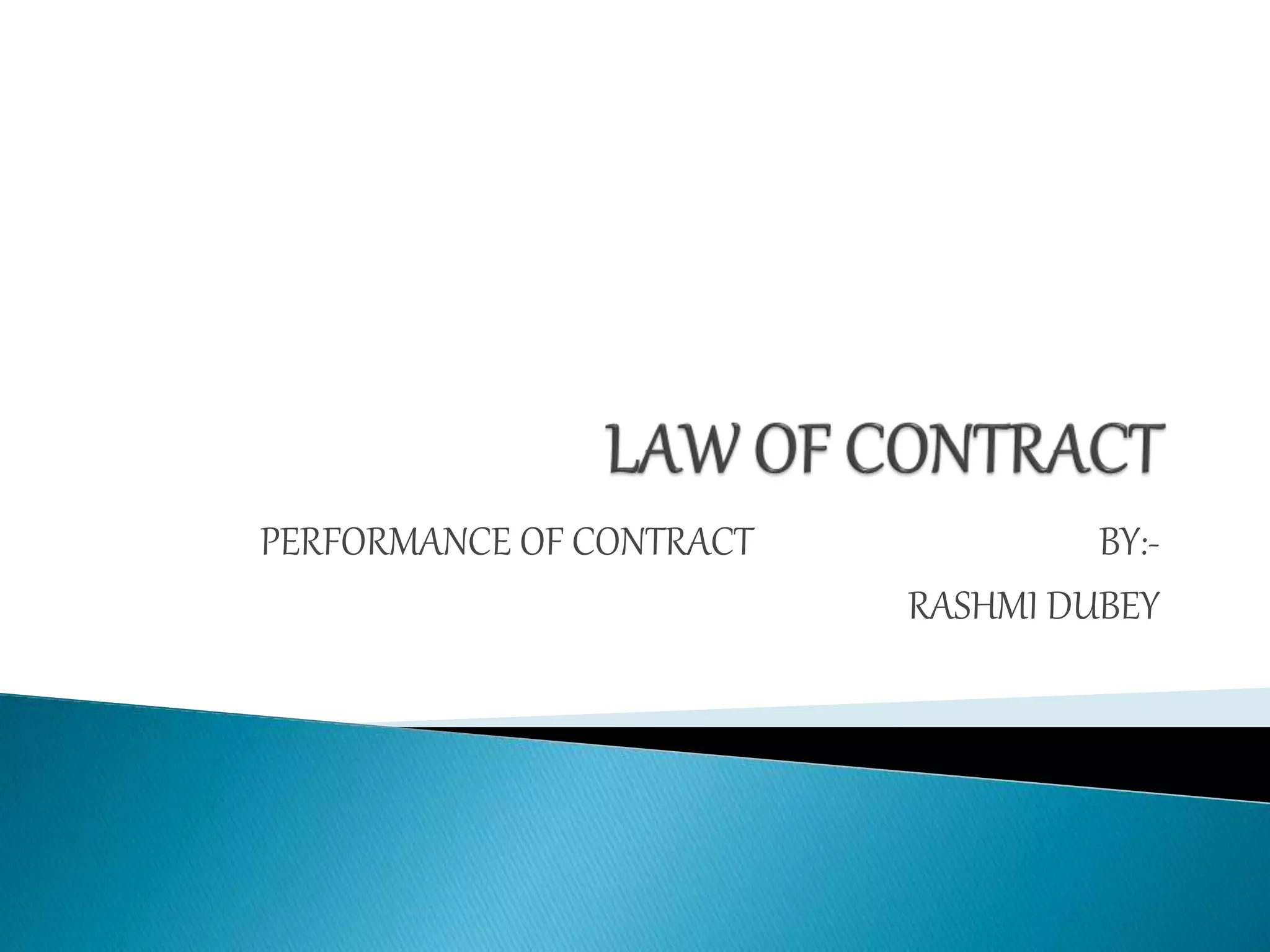 Performance of contract | PPTX