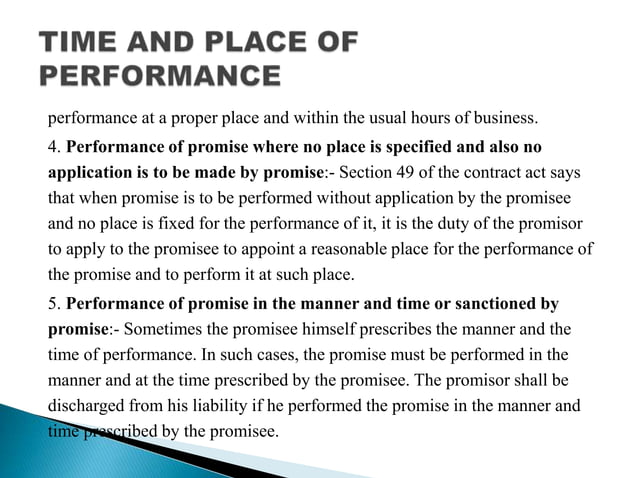 Performance of contract | PPTX