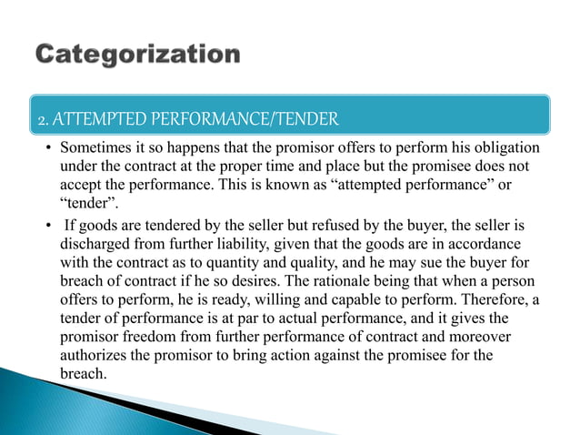 Performance of contract | PPT