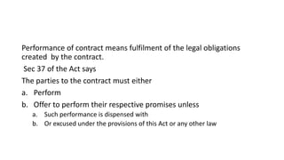Performance of contract | PPTX | Law