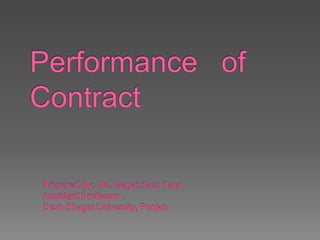 Performance of contract | PPTX
