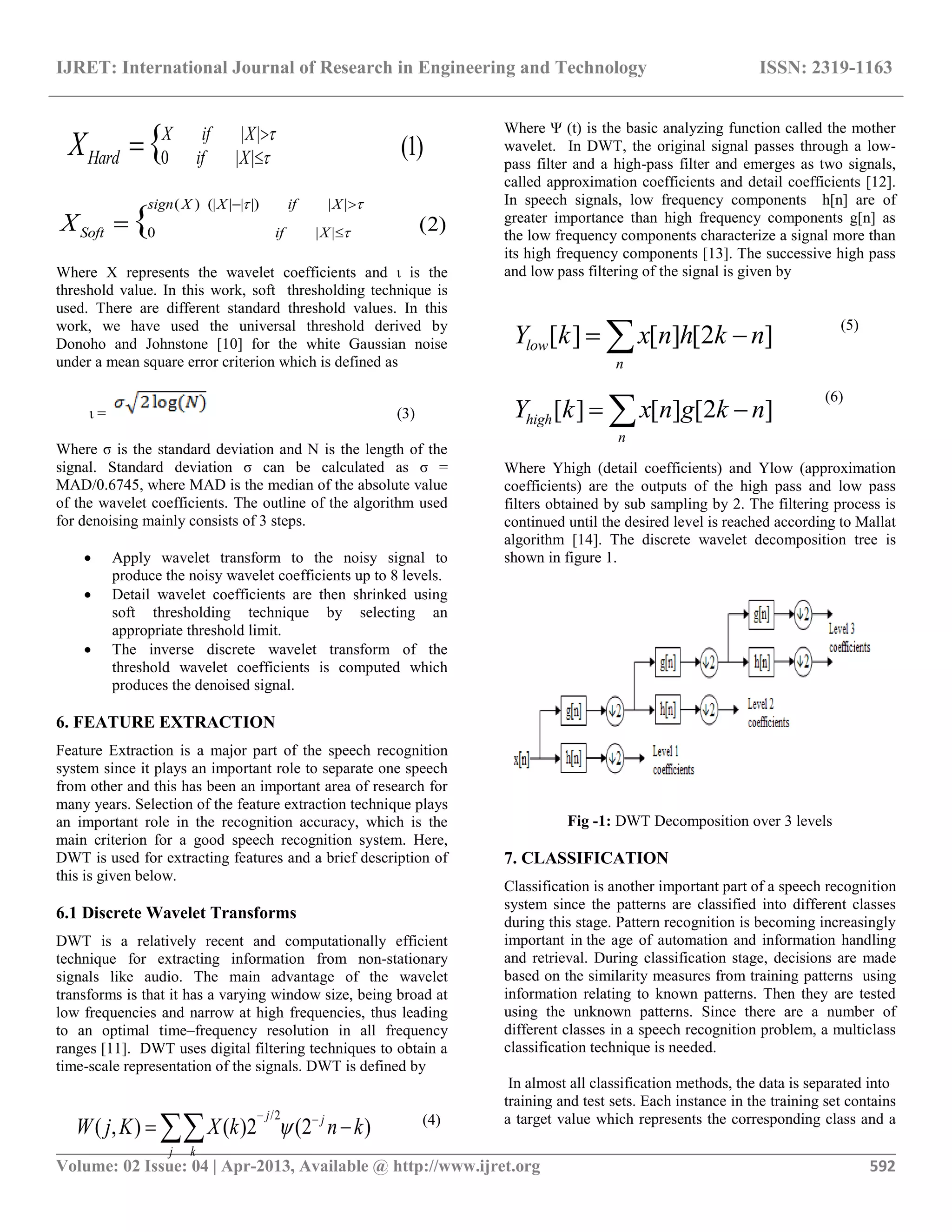 Performance Of Different Classifiers In Speech Recognition Pdf