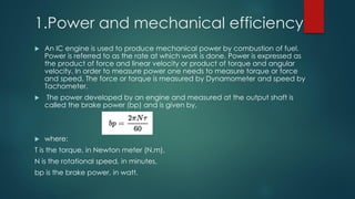 Performance of ic engine | PDF