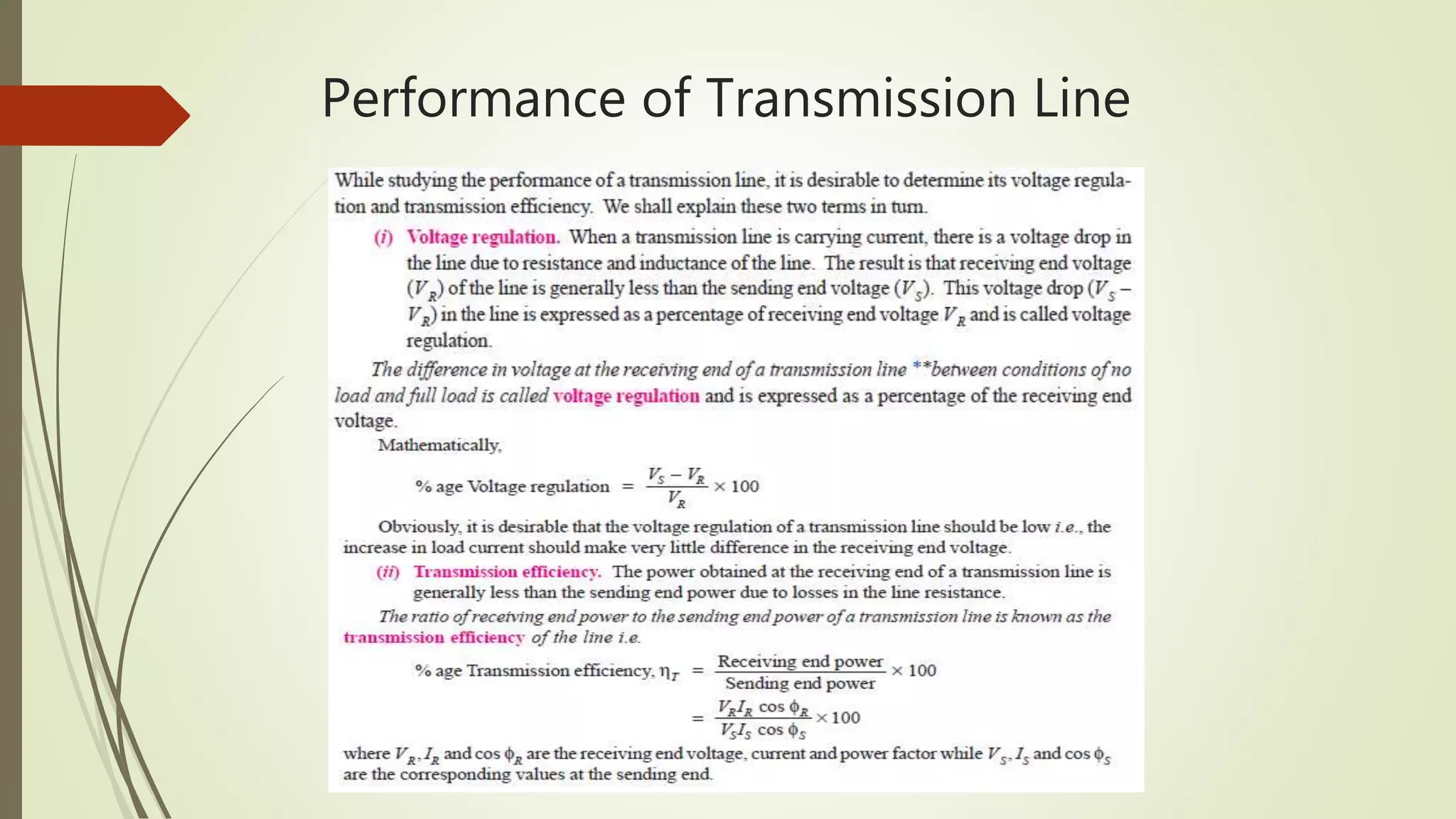 Performance of long transmission line | PPT