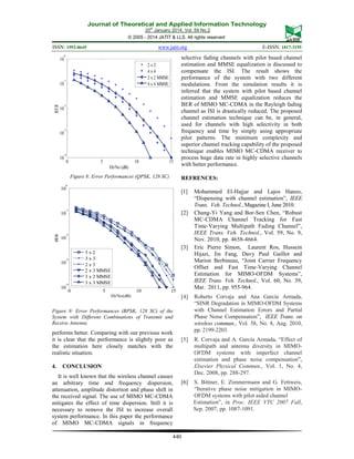 PERFORMANCE OF MIMO MC-CDMA SYSTEM WITH CHANNEL ESTIMATION AND MMSE EQUALIZATION | PDF