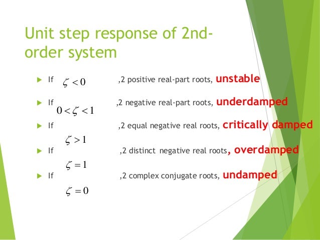 Performance of second order system