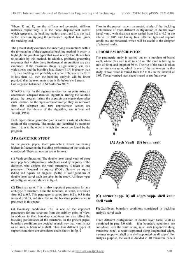 Performance of single layer steel barrel vault under buckling | PDF ...