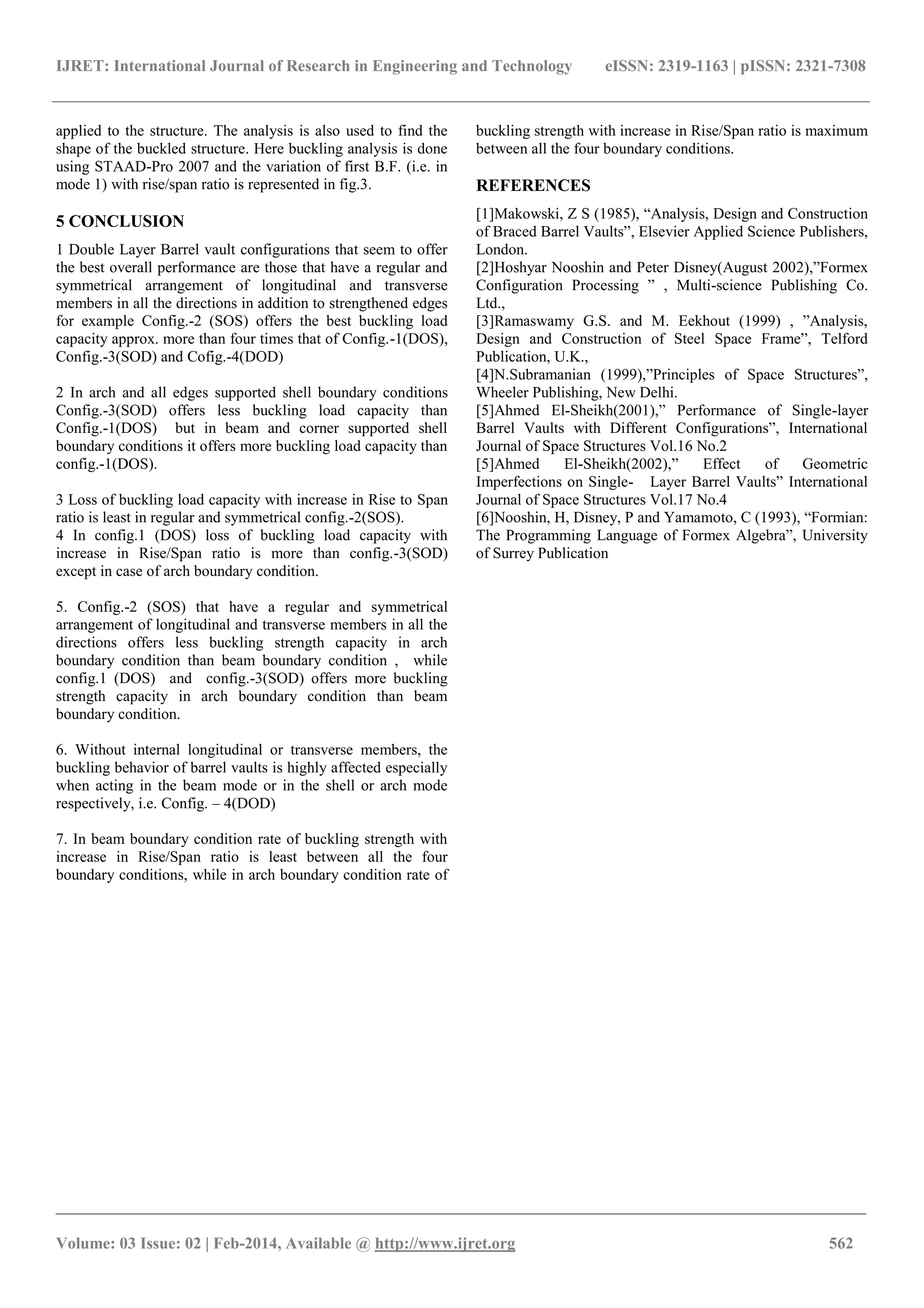 Performance of single layer steel barrel vault under buckling | PDF
