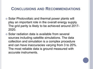Performance of solar plant | PPTX