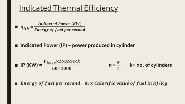 INTERNAL COMBUSTION ENGINE PERFORMANCE PARAMETERS | PPTX