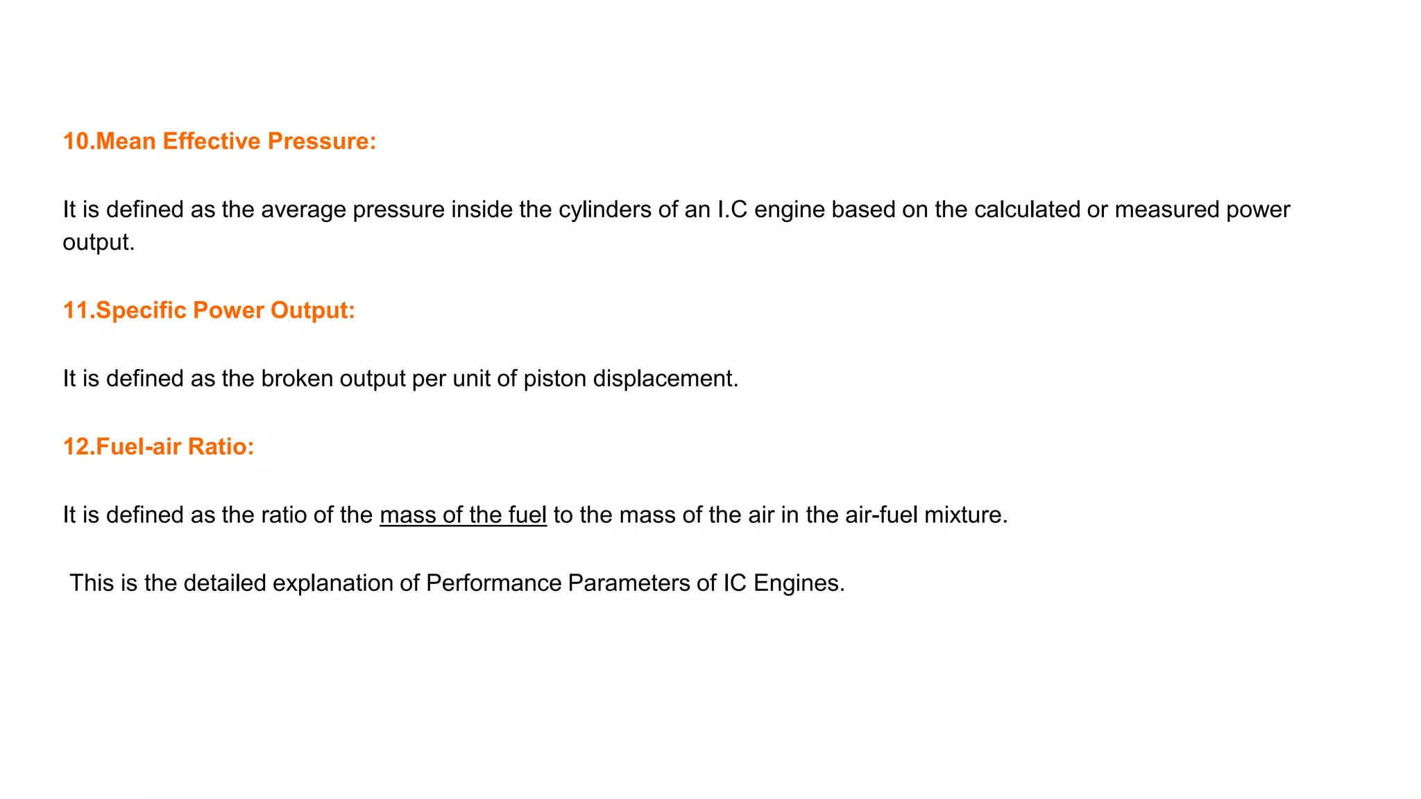Performance Parameters of IC engines | PPTX