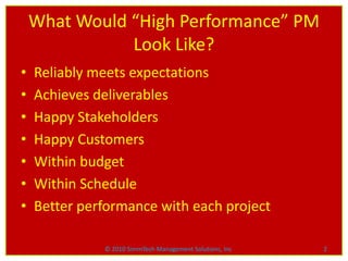 High Performance Project Management | PPTX