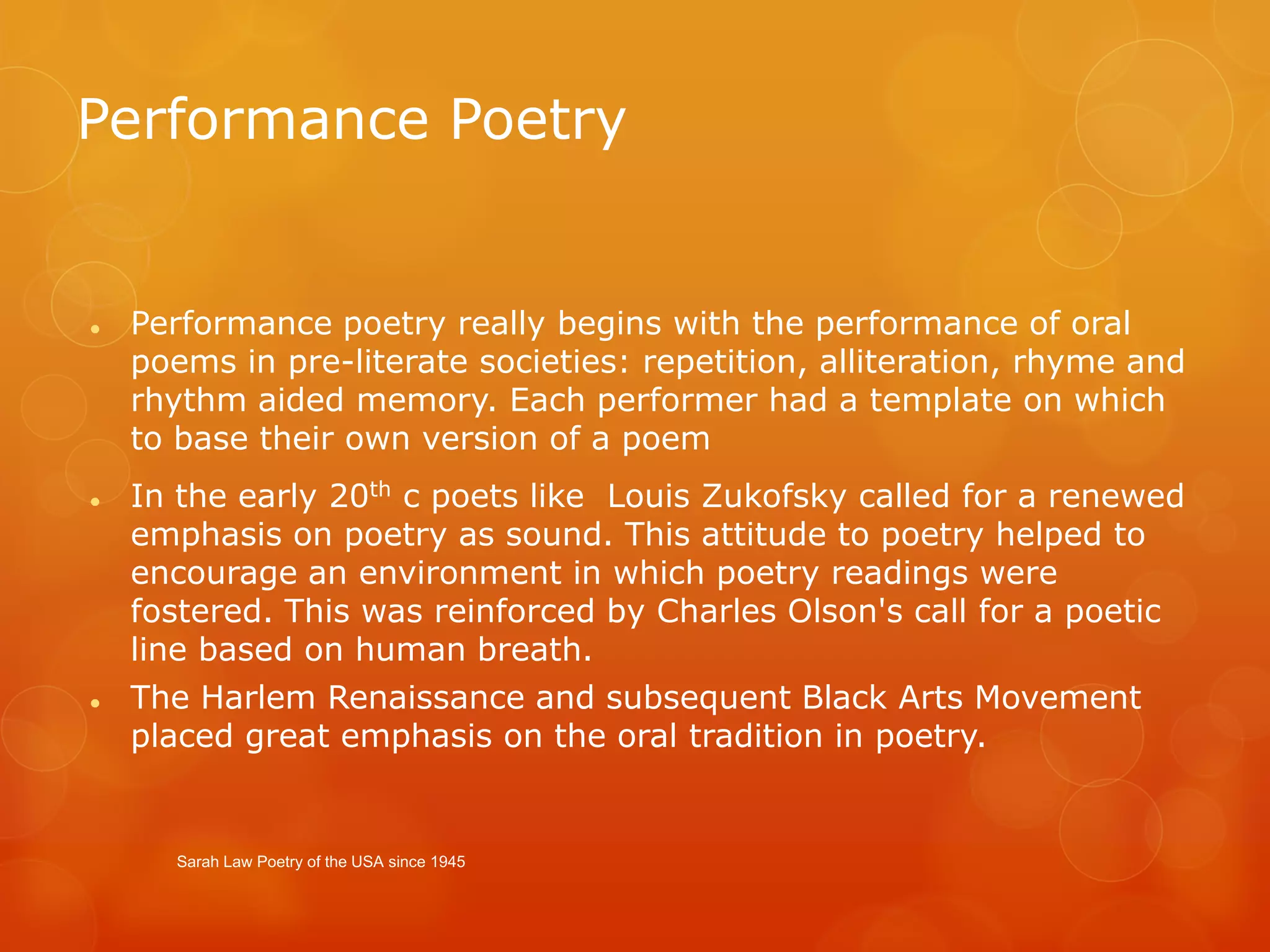 Performance Poetry in the USA | PPTX