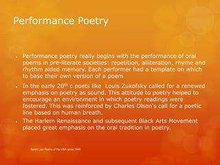 Performance Poetry in the USA | PPTX