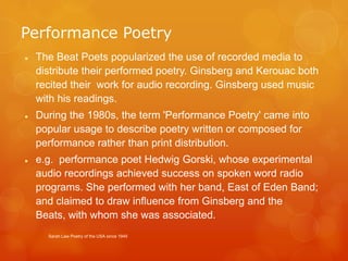 Performance Poetry in the USA | PPTX