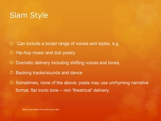 Performance Poetry in the USA | PPTX