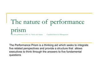 Performance prism versus balanced scorecard | PPT
